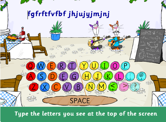 Schools - Dance Mat Typing - Level 4 - Stage 11 - typing games